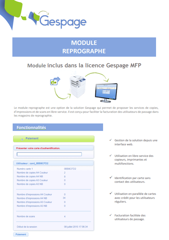 Copy Shop Module documentation • Gespage