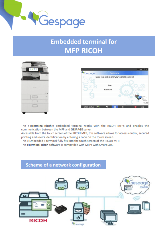 Embedded terminal for MFP RICOH documentation • Gespage